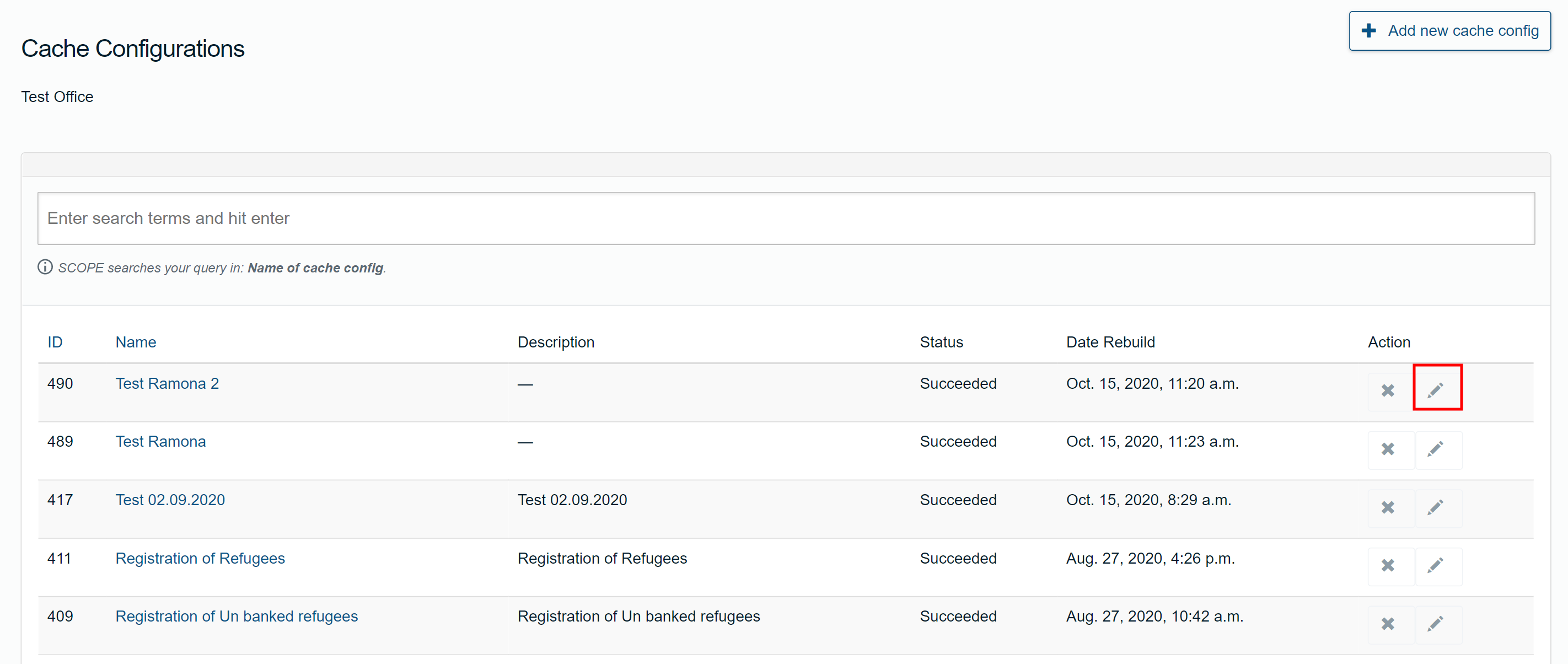 Performing Cache Configuration